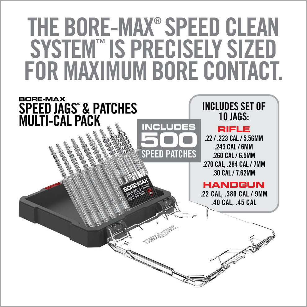 Bore-Max® Speed Jags™ & Patches Multi-Cal Pack – Real Avid
