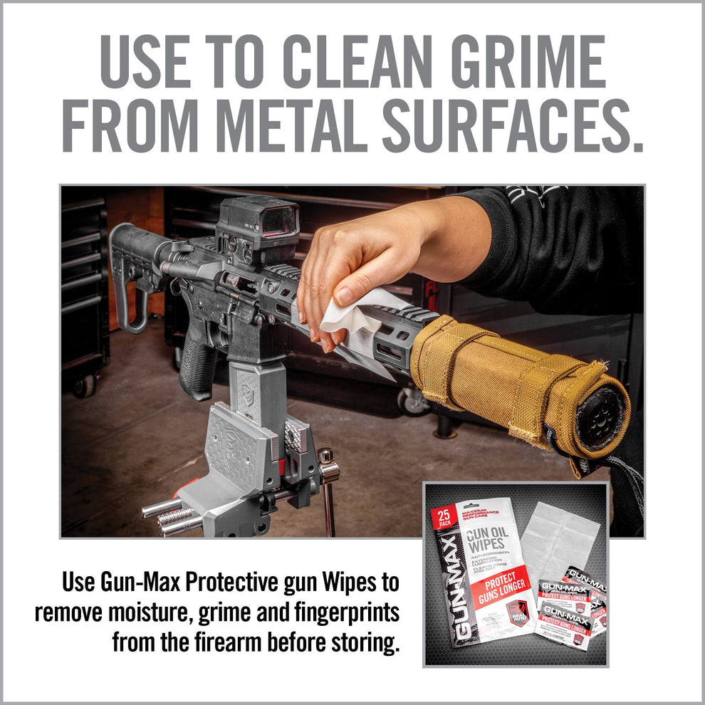 Gun-Max® Gun Oil Wipes - 25 Single Packs – Real Avid