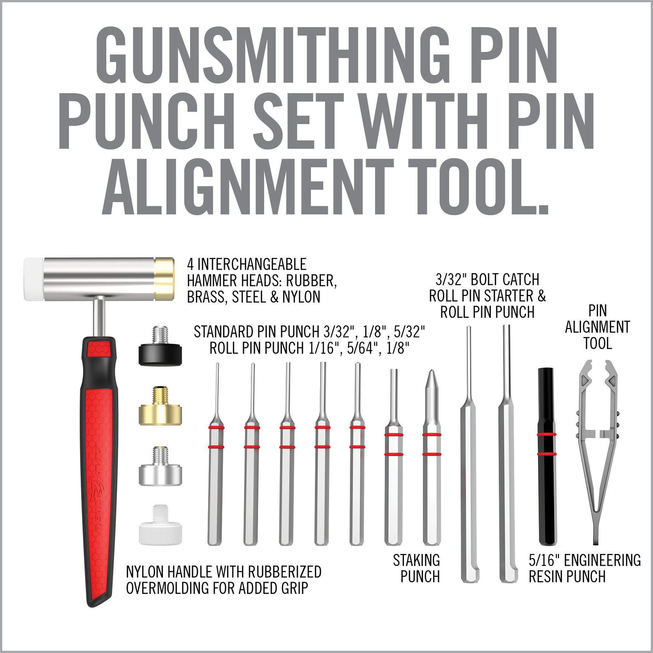 Accu-Punch® Hammer & AR15 Pin Punch Set – Real Avid