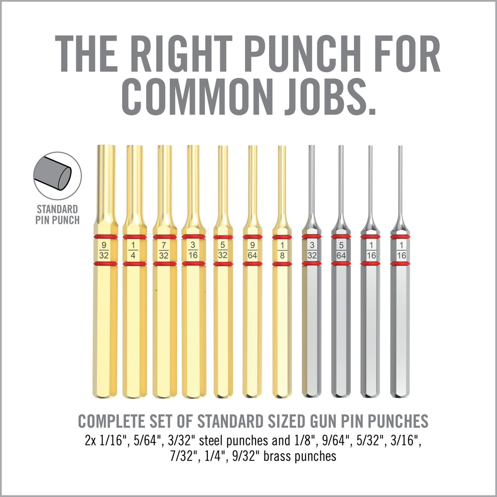 Accu-Punch® 11-Piece Standard Brass & Steel Pin Punch Set – Real Avid