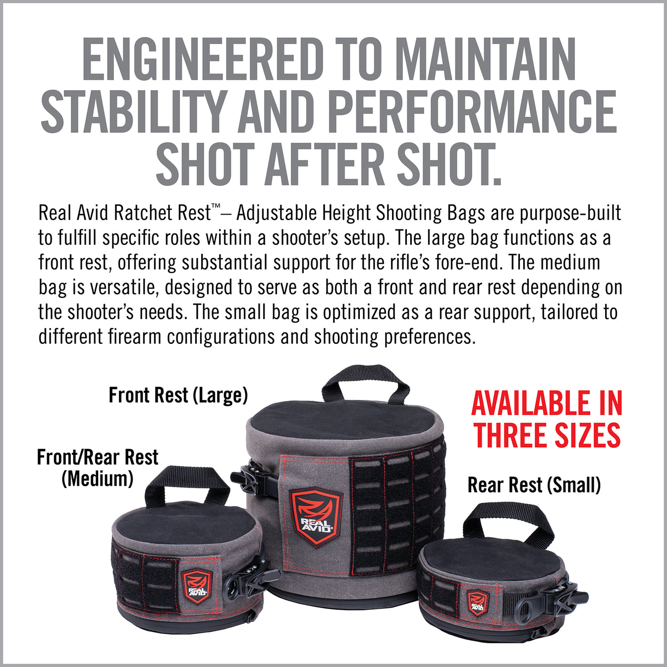Ratchet Rest™ – Adjustable Height Shooting Bags – Real Avid